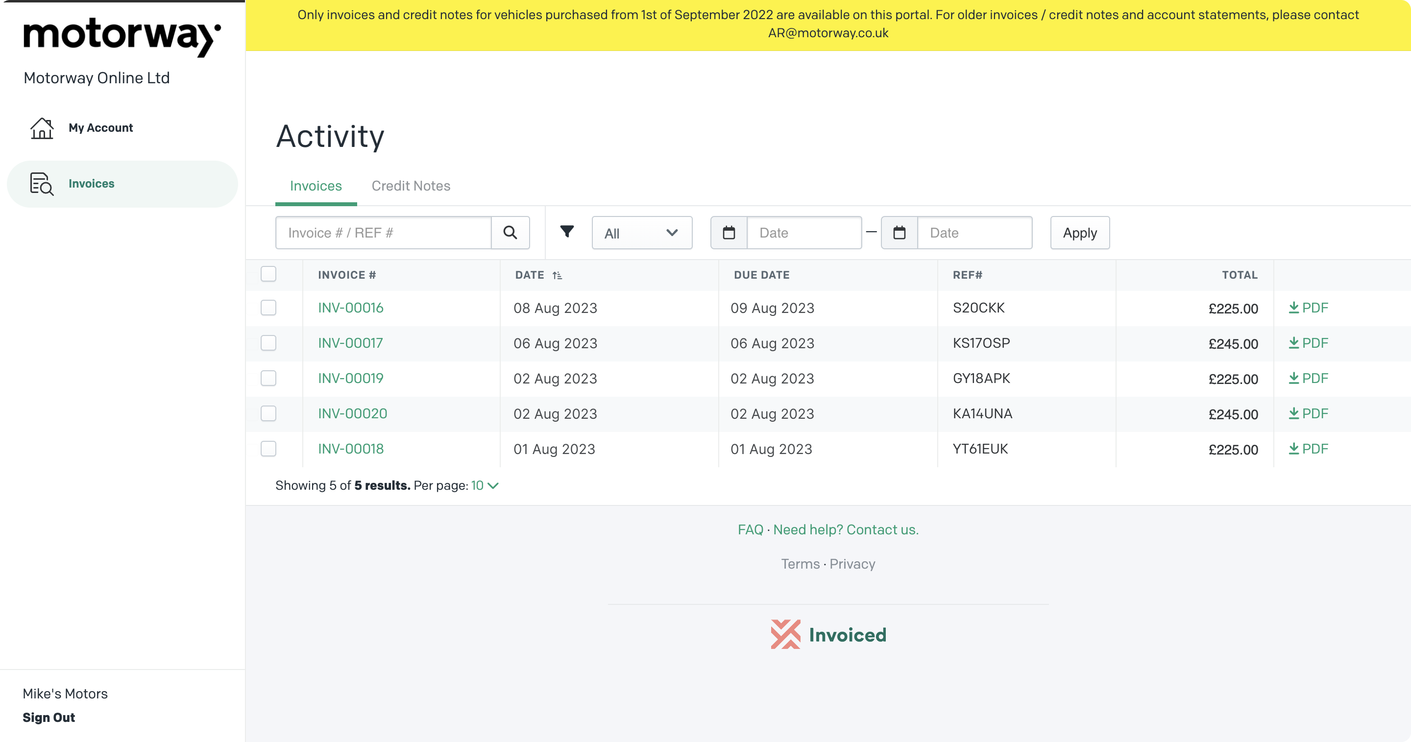 How do I pay invoices? – Motorway Pro